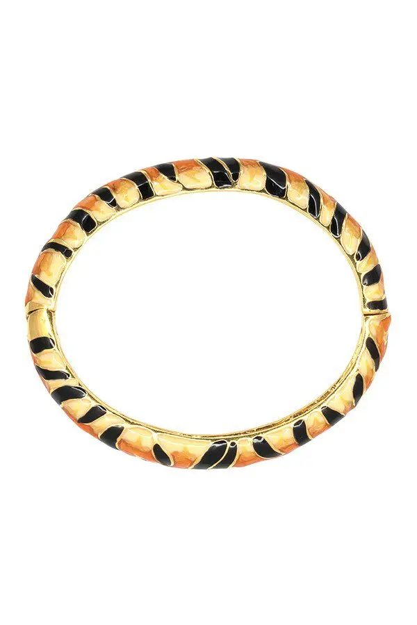 KENNETH JAY LANE Tiger Print Bangle - Stripe
