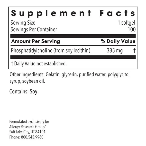 ALLERGY RESEARCH GROUP Phosphatidylcholine 385mg 100 Softgels