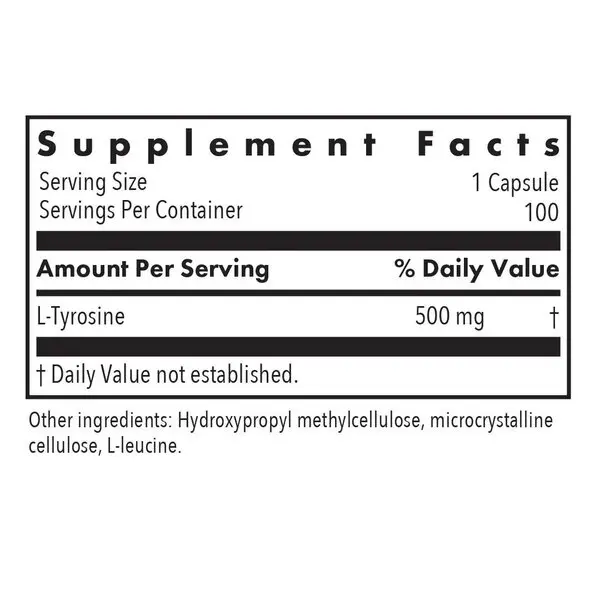 ALLERGY RESEARCH GROUP L-tyrosine 500mg 100 Capsules