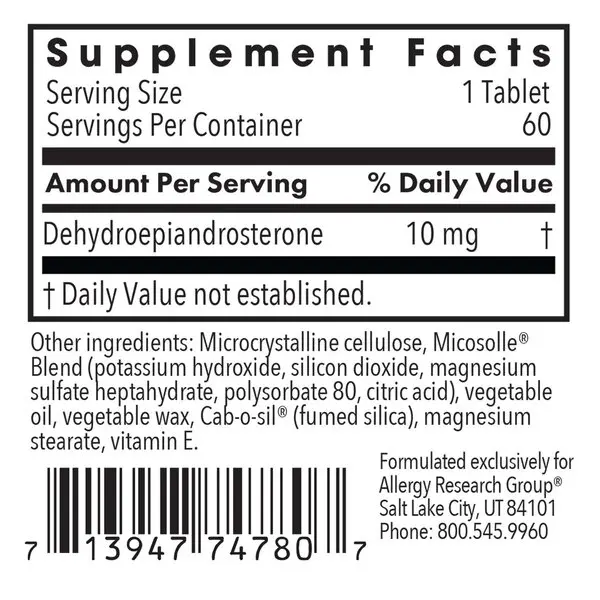 ALLERGY RESEARCH GROUP Dhea 10mg Micronized Lipid Matrix 60 Tablets
