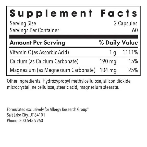 ALLERGY RESEARCH GROUP Buffered Vitamin C Capsules 120 Capsules