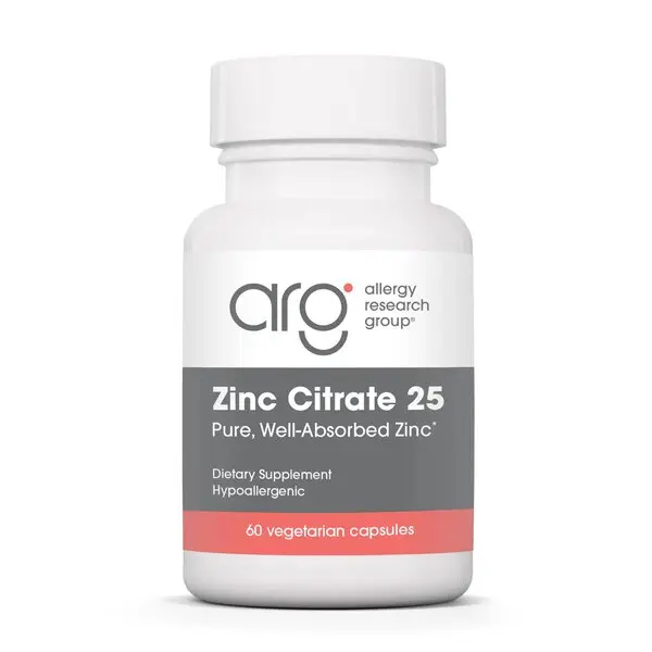 ALLERGY RESEARCH GROUP Zinc Citrate 25mg 60 Capsules - One-color