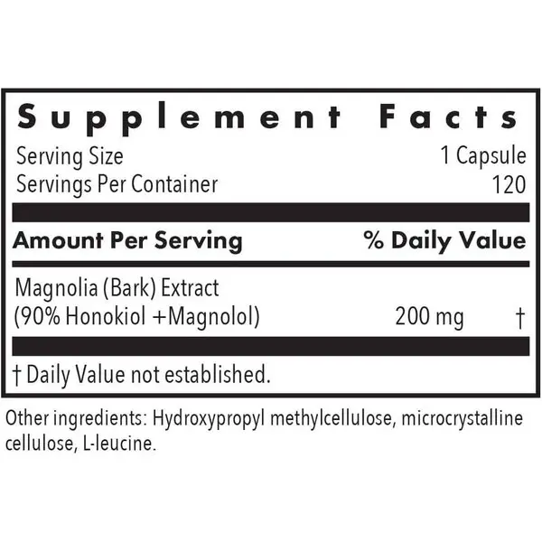 ALLERGY RESEARCH GROUP Magnolia Extract Honokiol + Magnolol 90% 120 Capsules