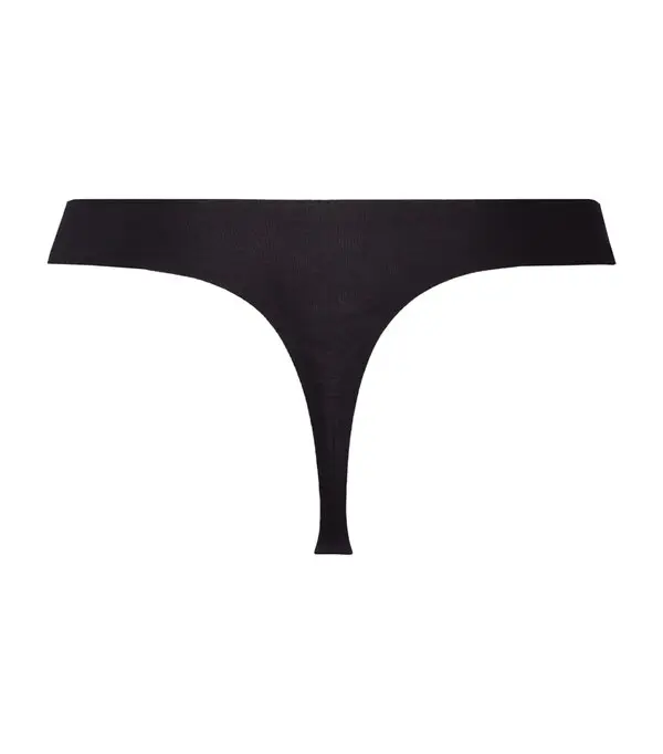 Hanro Invisible Cotton Thong - Black