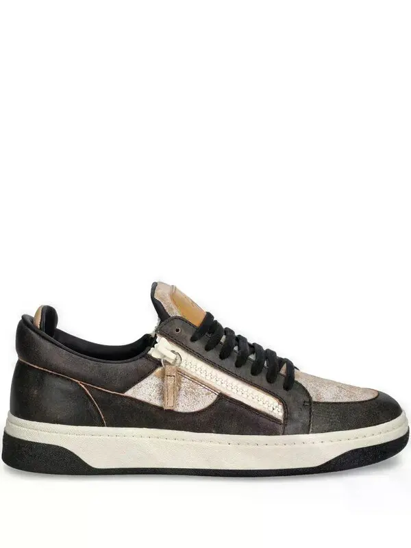 GIUSEPPE ZANOTTI Gz94 Double-zip Low-top Sneakers - Brown