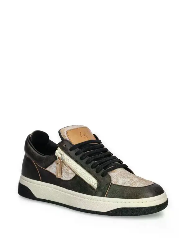 GIUSEPPE ZANOTTI Gz94 Double-zip Low-top Sneakers - Brown