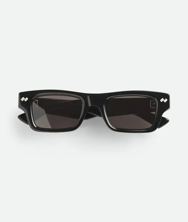 Bottega Veneta Square Sunglasses - Black/grey