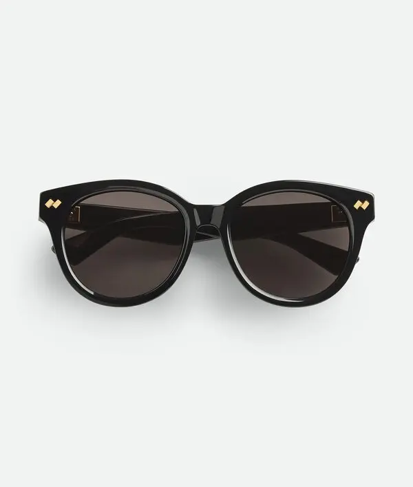 Bottega Veneta Dizzy Round Sunglasses - Black/grey