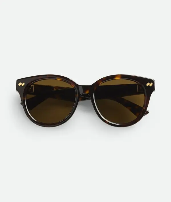 Bottega Veneta Round Frame Sunglasses - Havana/brown