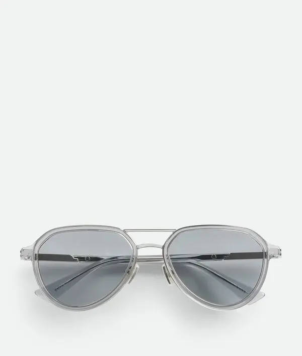 BOTTEGA  VENETA Bottega Veneta Forte Aviator Sunglasses - Light Blue/grey