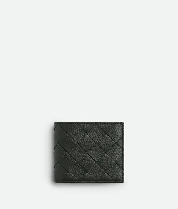BOTTEGA  VENETA Intrecciato Bi-fold Wallet With Coin Purse - Dark Green