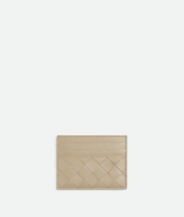 BOTTEGA  VENETA Intrecciato Credit Card Case - Ecru/glacier