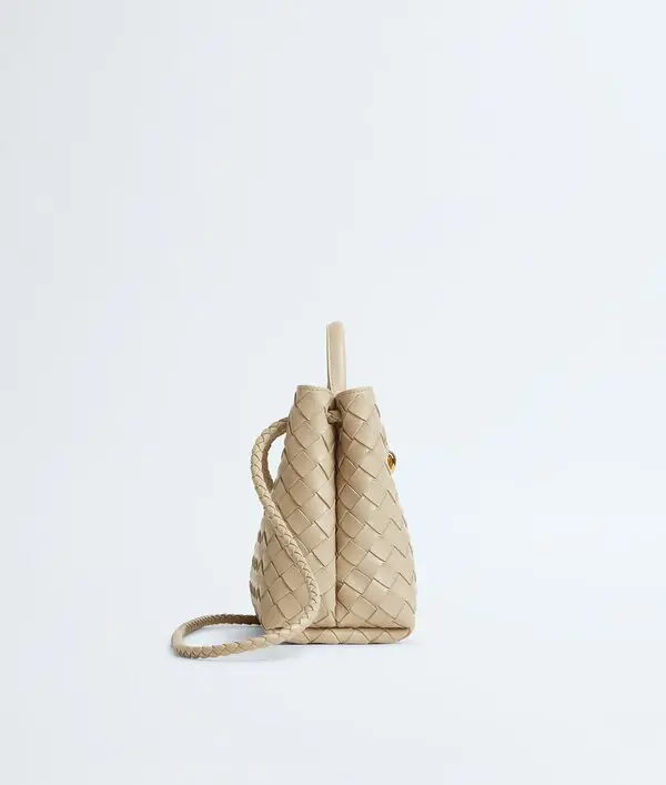 Bottega Veneta Small Intrecciato Andiamo Bag - Ecru
