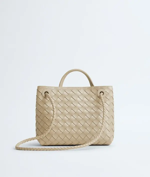 Bottega Veneta Small Intrecciato Andiamo Bag - Ecru