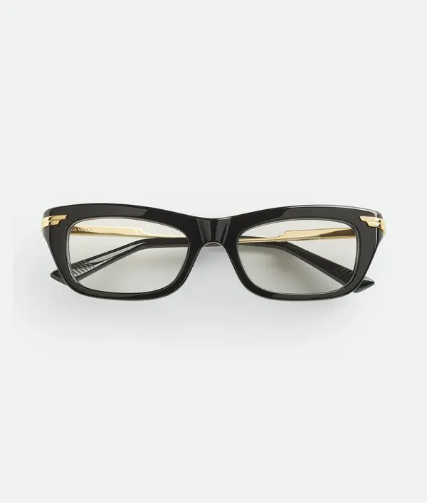 Bottega Veneta Classic Rectangular Eyeglasses - Black/transparent