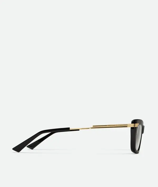 Bottega Veneta Classic Rectangular Eyeglasses - Black/transparent