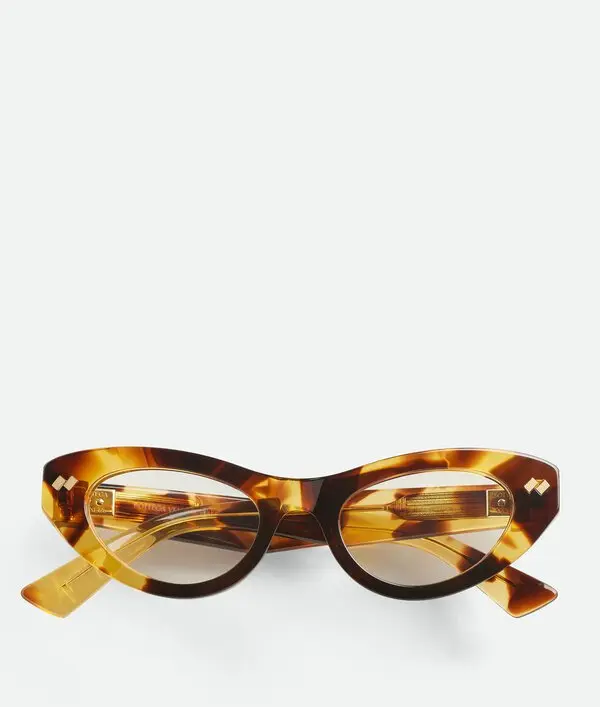BOTTEGA  VENETA Bottega Veneta Cat Eye Eyeglasses - Havana/transparent