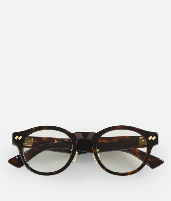 BOTTEGA  VENETA Bottega Veneta Round Eyeglasses - Havana/transparent