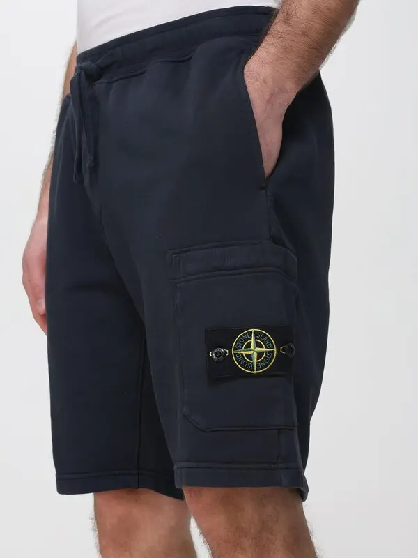 Stone Island Cotton Cargo Shorts - Blue