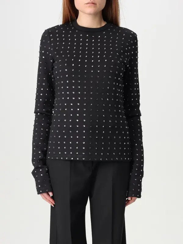 Sportmax Long Sleeve Embellished Top - Black