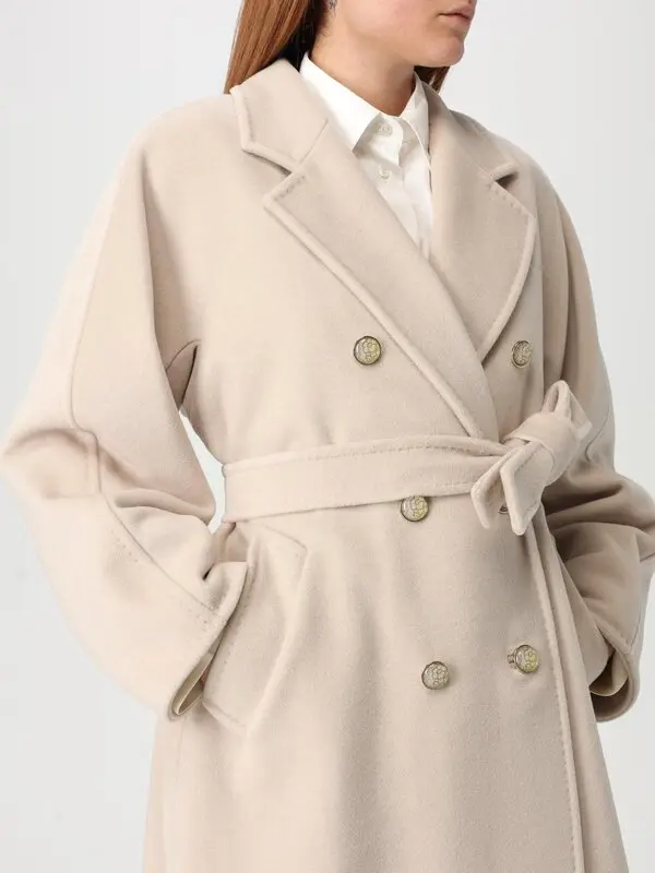 Max Mara Double Breasted Belted Coat - Sand