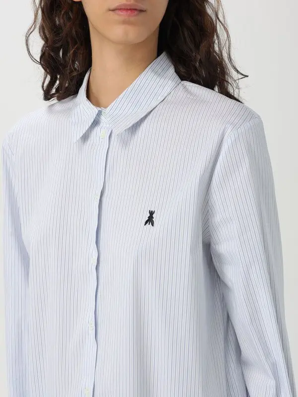 Patrizia Pepe Striped Shirt With Embroidered Logo