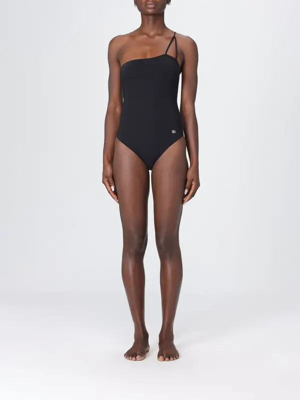 Dolce & Gabbana One Shoulder Swimsuit - Black