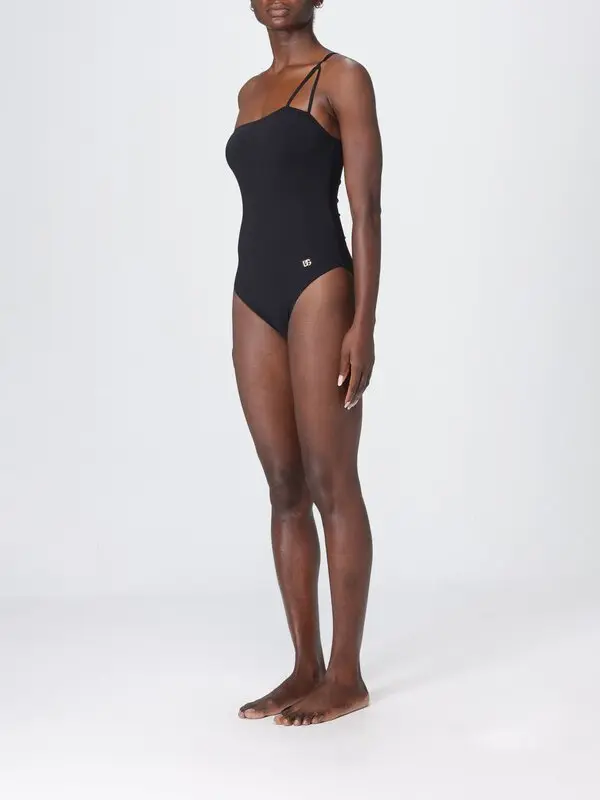 Dolce & Gabbana One Shoulder Swimsuit - Black