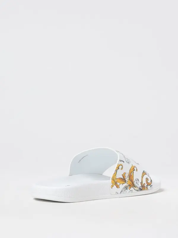 Versace Barocco Print Slides - White