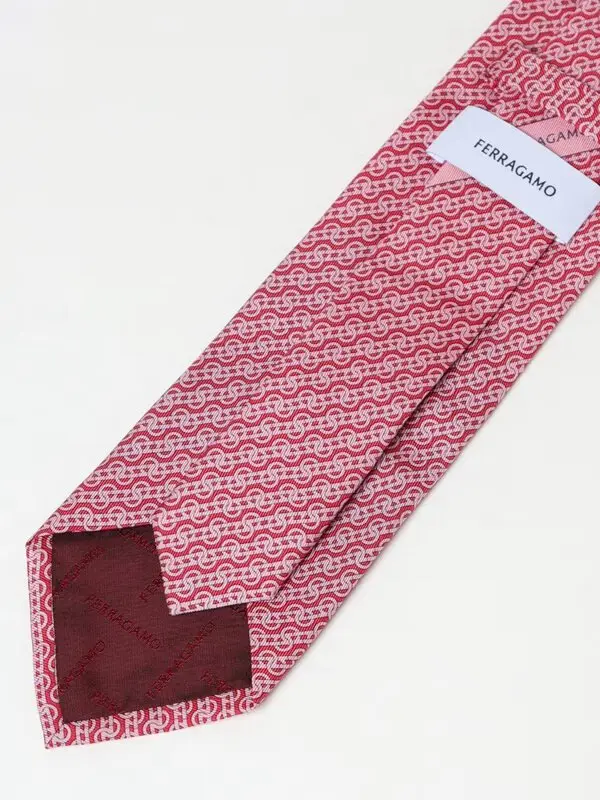 FERRAGAMO Silk Tie With Woven Print