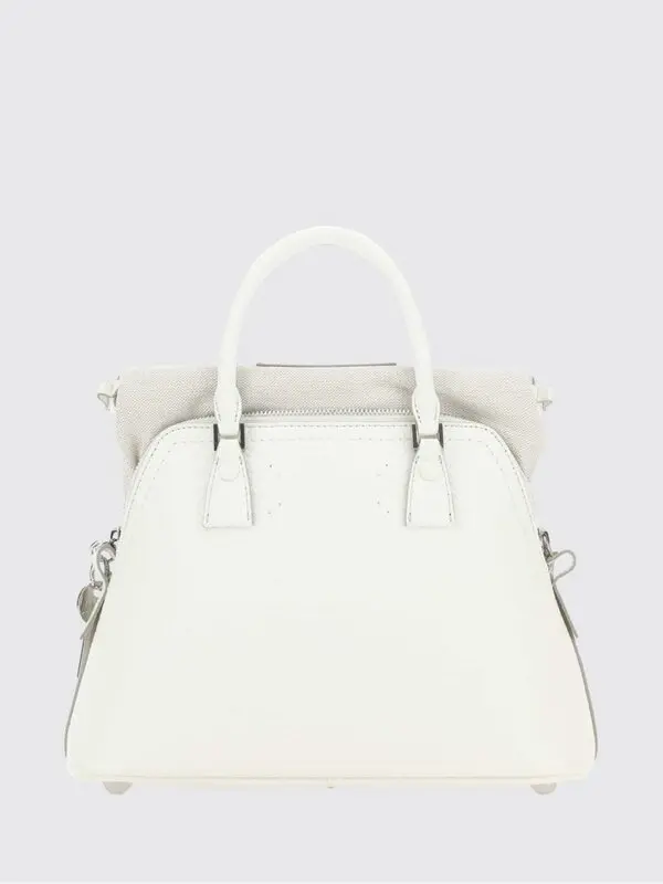 MAISON MARGIELA 5ac Bag In Grained Leather And Canvas - White