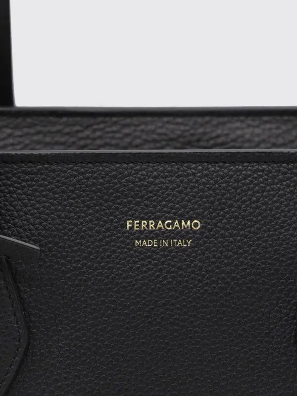 FERRAGAMO Star Medium Grained Leather Bag - Black