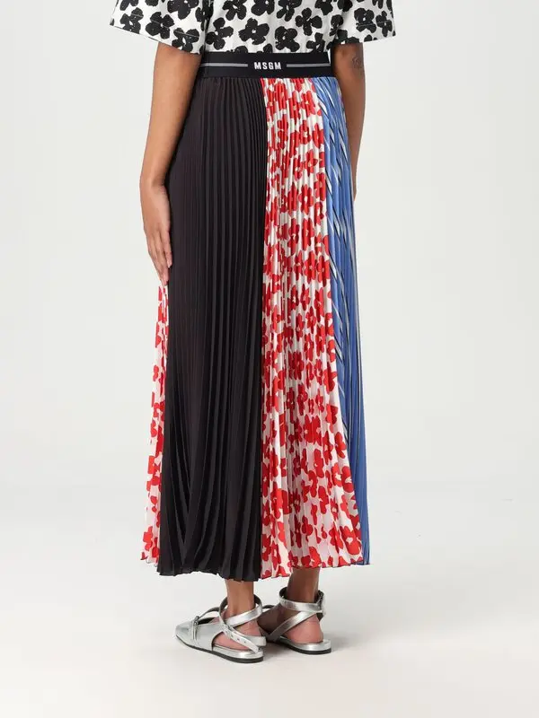 MSGM Pleated Maxi Skirt - Multicolor