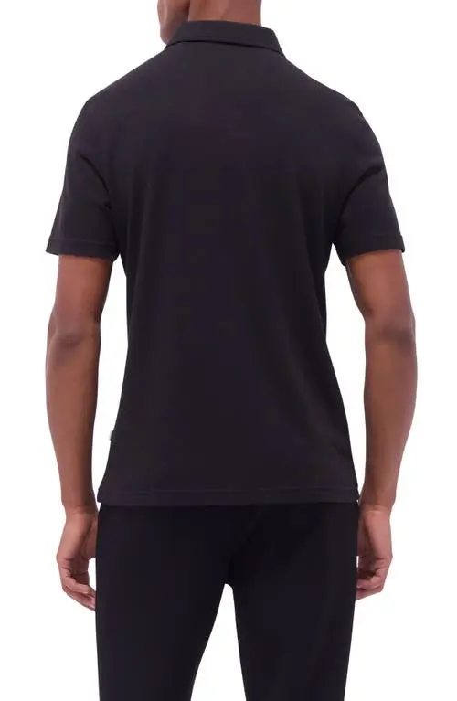 Bugatchi Quarter Zip Polo - Black