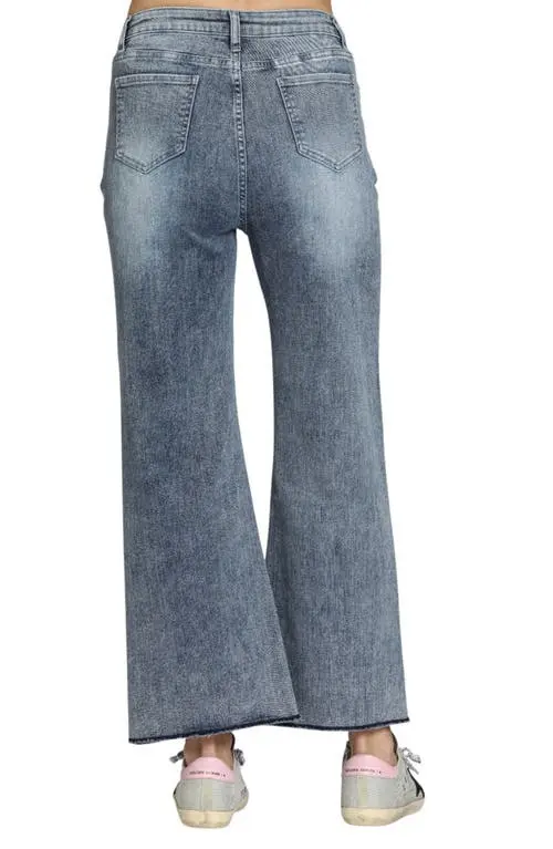 APNY Embroidered Wide-leg Jeans