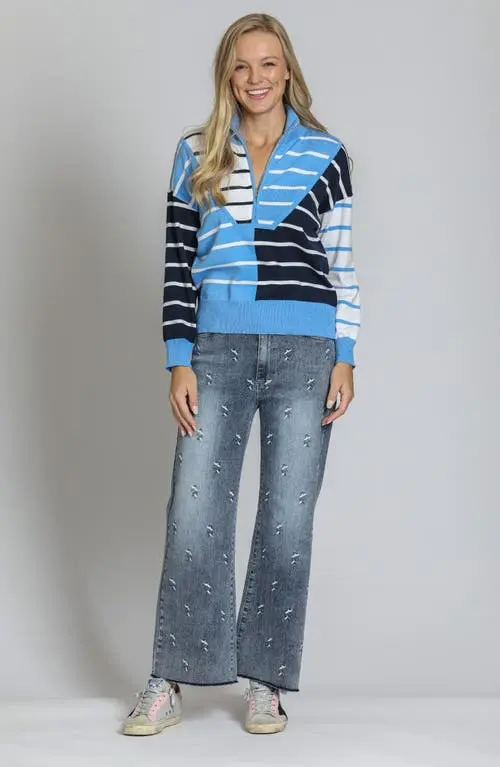 APNY Embroidered Wide-leg Jeans
