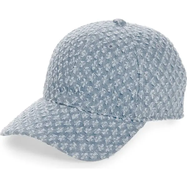 Rag & Bone Harlow Textured Denim Baseball Cap - Denim Tweed