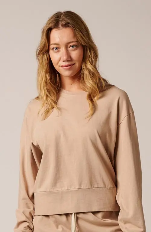 LEISURE LAB Cotton Lounge Crewneck - Bronzite