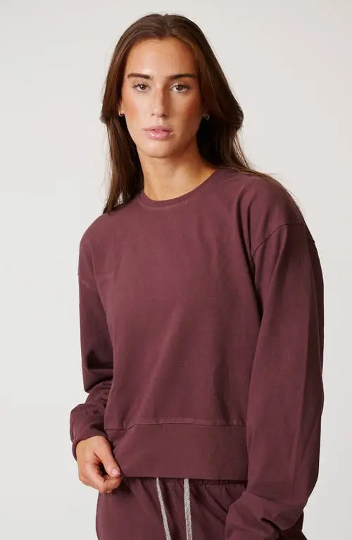 LEISURE LAB Cotton Lounge Crewneck - Wine