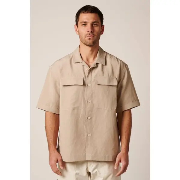 LEISURE LAB Palma Button Up - Beige