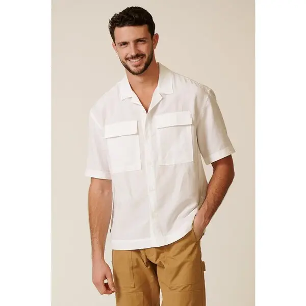 LEISURE LAB Palma Button Up - White
