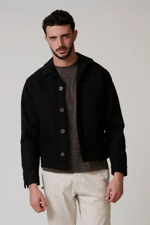 LEISURE LAB Ranch Cotton Jacket - Matte Black