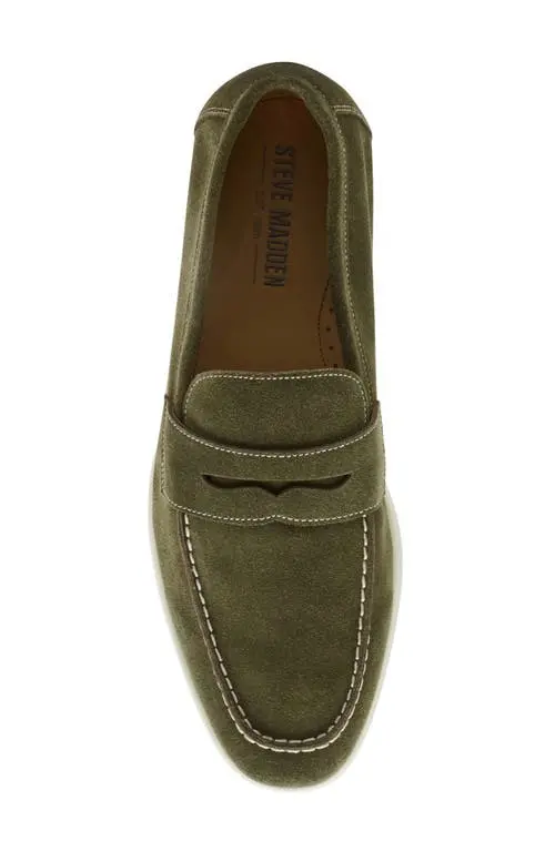 Steve Madden Laguna Penny Loafer - Olive Suede