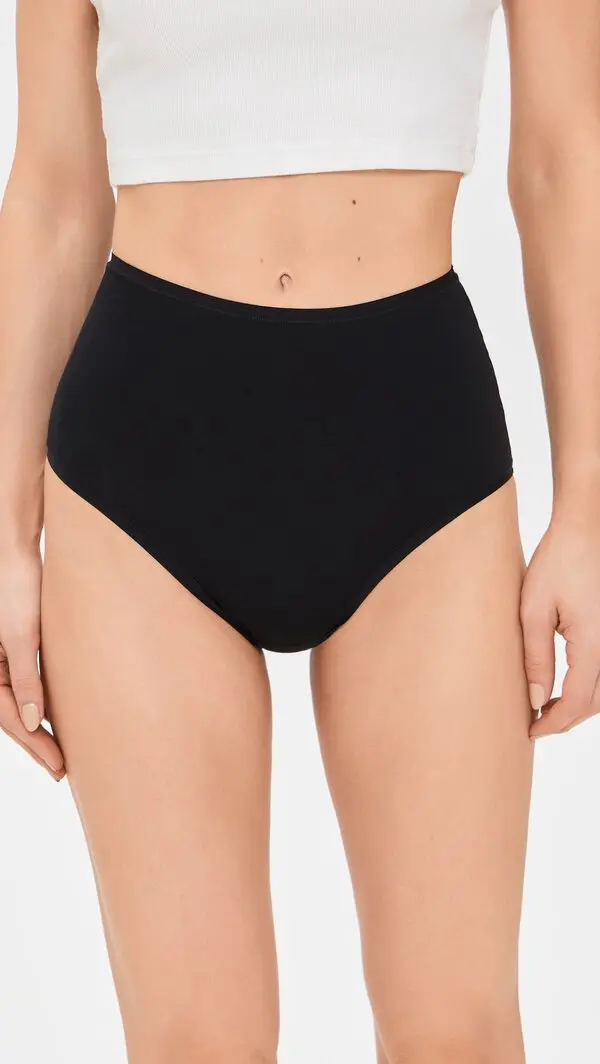 Natori Bliss Bare Cotton High Waist Briefs 3-pack - Black/black/café