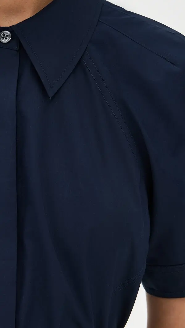 A.L.C. Julie Cotton Shirt Dress - Navy
