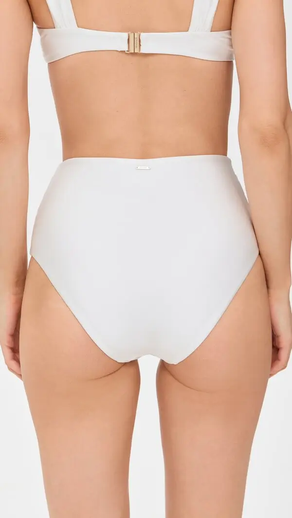 Simkhai Teya High Waisted Bikini Bottoms - White
