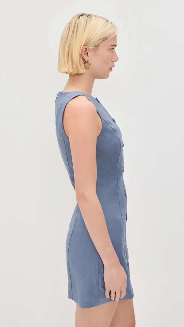 zarae linen dress reformation Reformation Zarae cornflower blue linen dress size 8 NWT