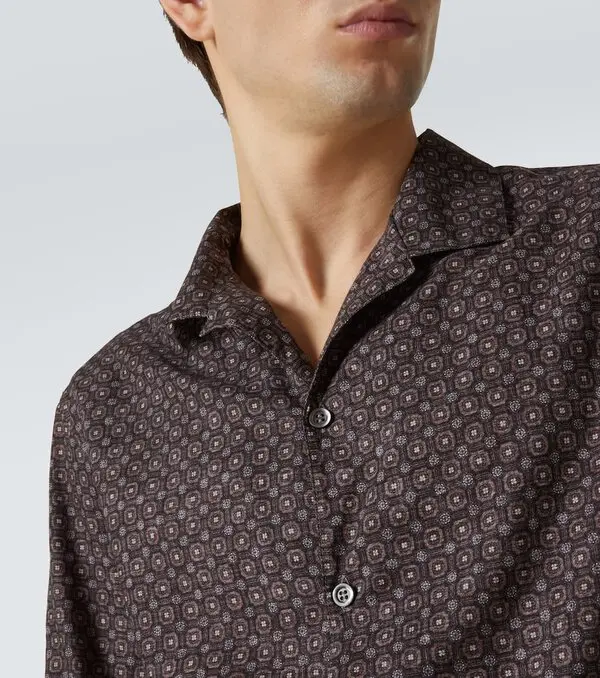 Brunello Cucinelli Printed Cotton Shirt