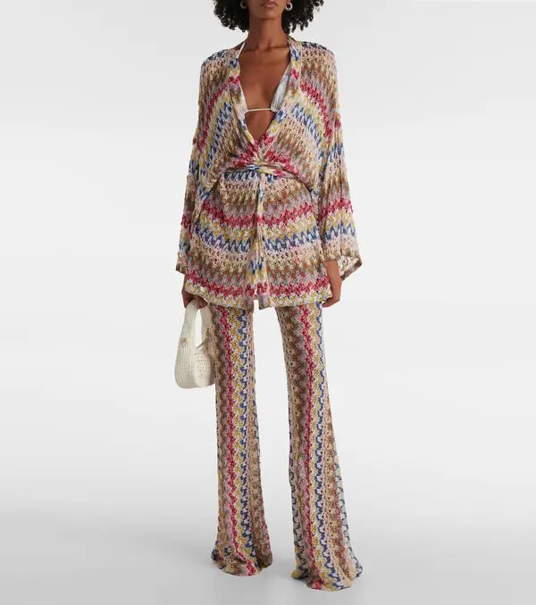 Missoni Crochet Metallic Flared Pants