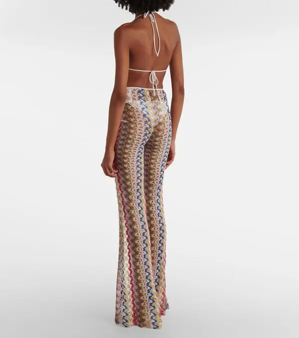 Missoni Crochet Metallic Flared Pants